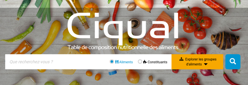 Table Ciqual : une nouvelle version enrichie et plus représentative ...
